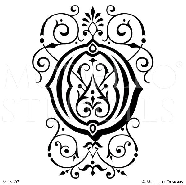 Monogram Wall Art - Custom Lettering Stencils from Modello Designs ...