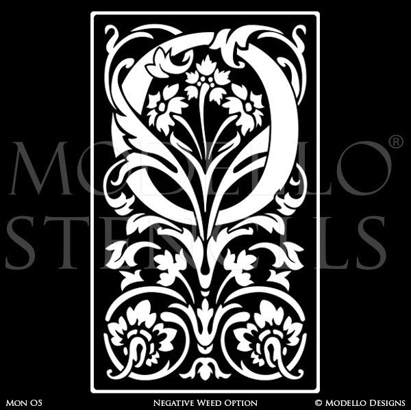 Monogram Wall Art - Custom Lettering Stencils from Modello Designs ...