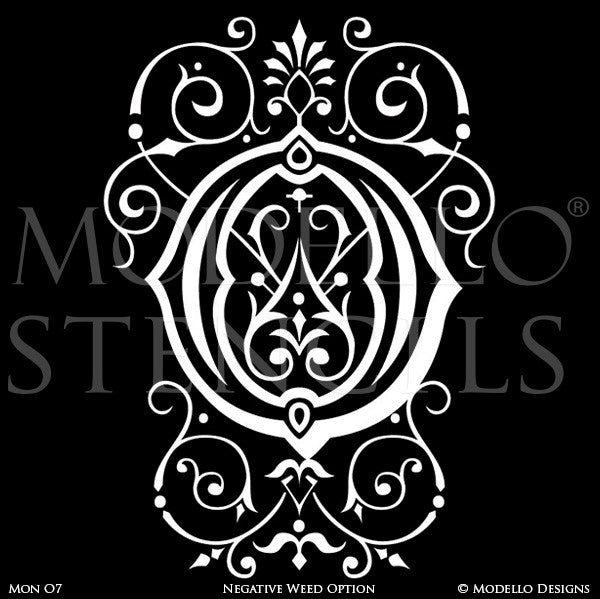 Monogram Wall Art - Custom Lettering Stencils from Modello Designs ...