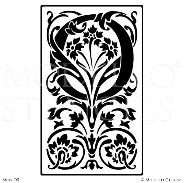 Monogram Wall Art - Custom Lettering Stencils from Modello Designs ...