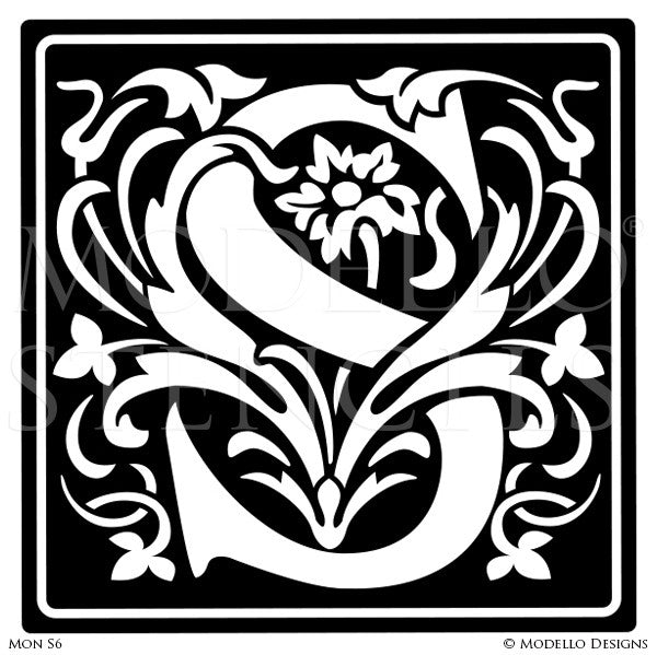 Monogram Wall Art - Custom Lettering Stencils from Modello Designs ...