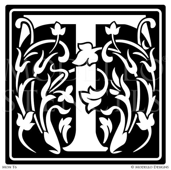 Monogram Wall Art - Custom Lettering Stencils from Modello Designs ...