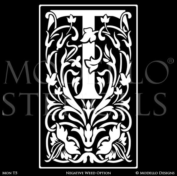 Monogram Wall Art - Custom Lettering Stencils from Modello Designs ...