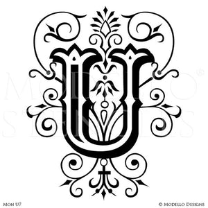 Monogram Wall Art - Custom Lettering Stencils from Modello Designs ...