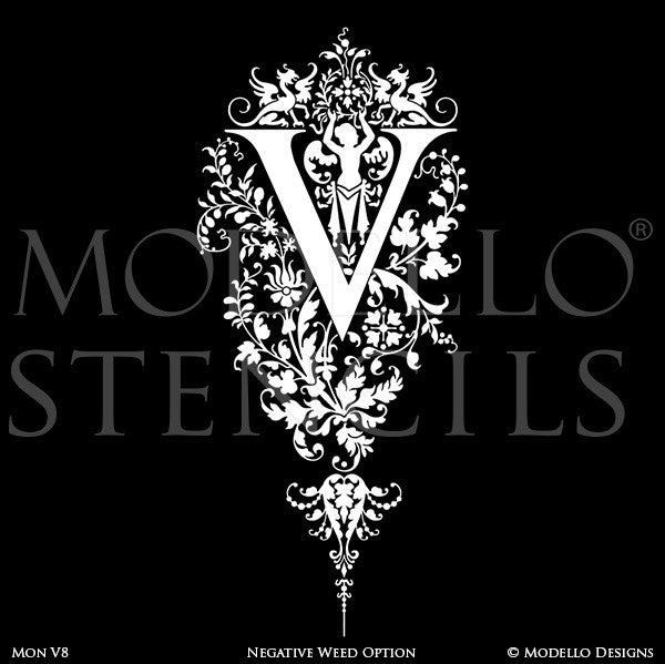 Monogram Wall Art - Custom Lettering Stencils from Modello Designs ...