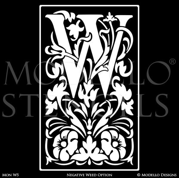 Monogram Wall Art - Custom Lettering Stencils from Modello Designs ...