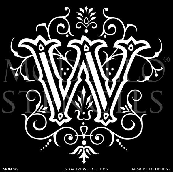 Monogram Wall Art - Custom Lettering Stencils from Modello Designs ...