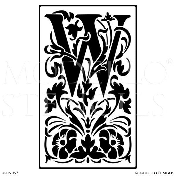 Monogram Wall Art - Custom Lettering Stencils from Modello Designs ...