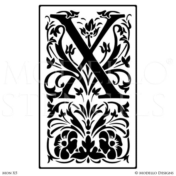 Monogram Wall Art - Custom Lettering Stencils from Modello Designs ...