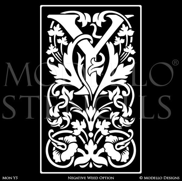 Monogram Wall Art - Custom Lettering Stencils from Modello Designs ...