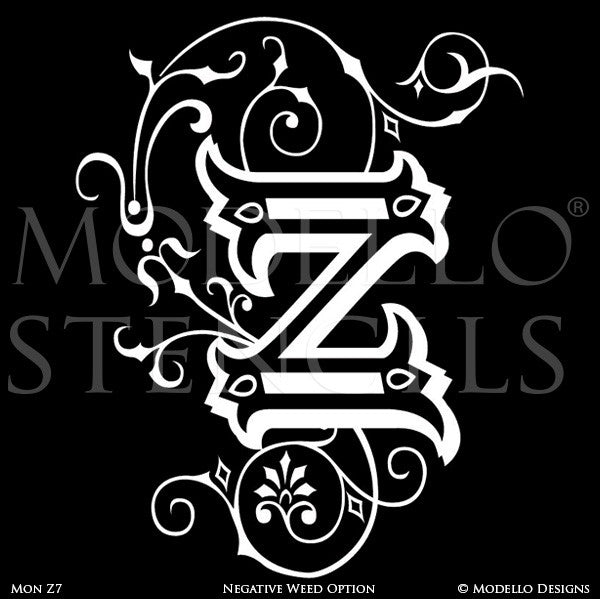 Monogram Wall Art - Custom Lettering Stencils from Modello Designs ...