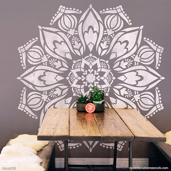 Large Mandala Wall Mural Stencils Painting DIY Mandalas Wall Art ...
