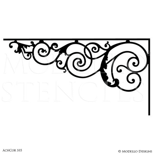 Custom Corner Stencils - Ceiling Corner Patterns - Wall Corner Design – Modello® Designs