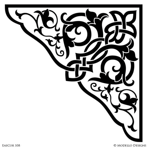 Custom Corner Stencils - Ceiling Corner Patterns - Wall Corners Design ...