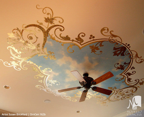 Ceiling Medallion Stencils - Custom Ceiling Design - Paint Stencils ...