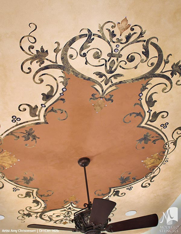 Ceiling Medallion Stencils - Custom Ceiling Design - Paint Stencils ...