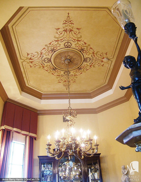 Ceiling Medallion Stencils - Custom Ceiling Design - Paint Stencils ...
