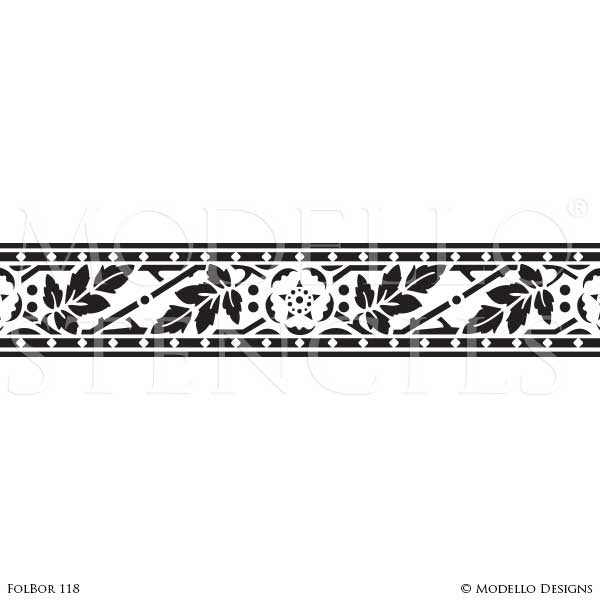 Custom Border Stencils for Painting Ceiling Designs & Wall Borders – Modello® Designs