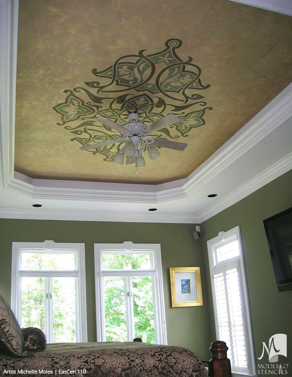 Ceiling Medallion Stencils - Custom Ceiling Design - Paint Stencils ...