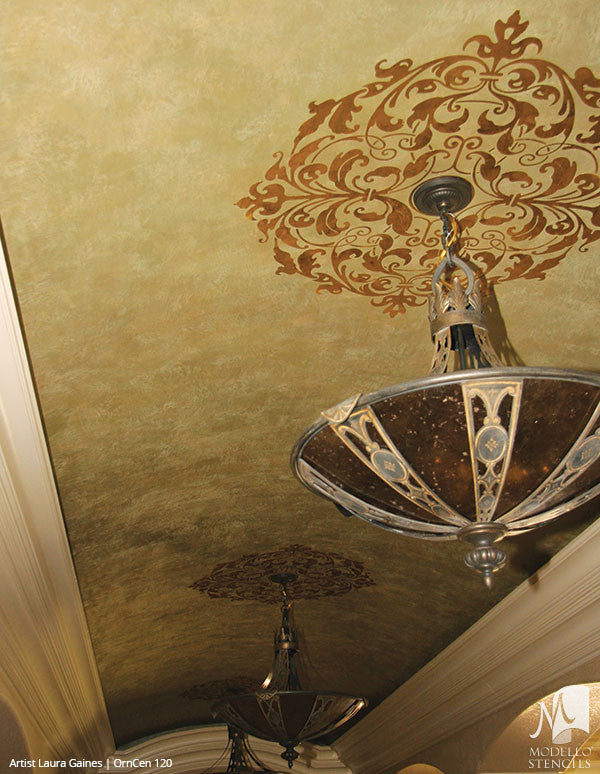 Ceiling Medallion Stencils - Custom Ceiling Design - Paint Stencils ...