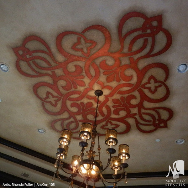 Ceiling Medallion Stencils - Custom Ceiling Design - Paint Stencils ...