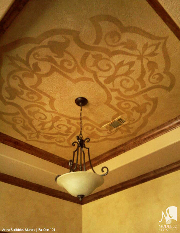 Ceiling Medallion Stencils - Custom Ceiling Design - Paint Stencils ...
