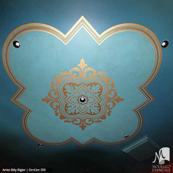 Ceiling Medallion Stencils - Custom Ceiling Design - Paint Stencils ...