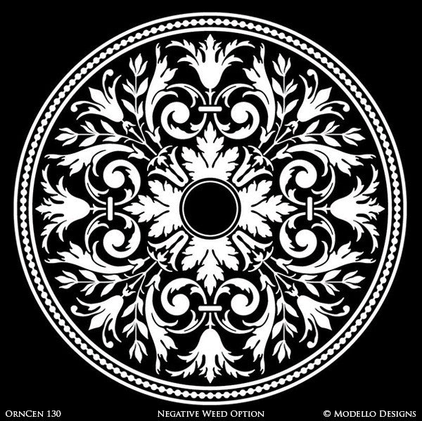 Ceiling Medallion Stencils - Custom Ceiling Design - Paint Stencils ...