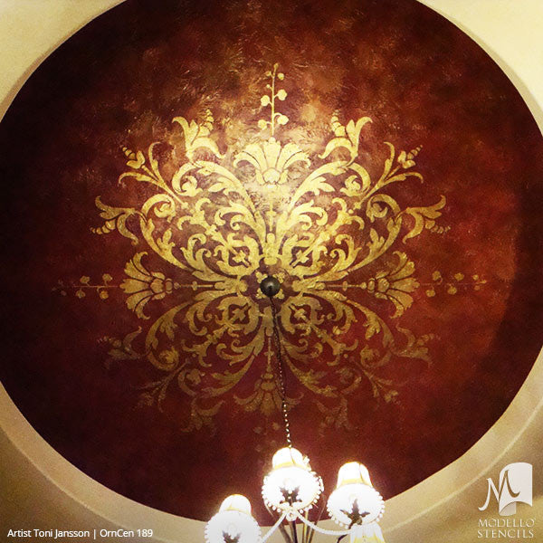 Ceiling Medallion Stencils - Custom Ceiling Design - Paint Stencils ...