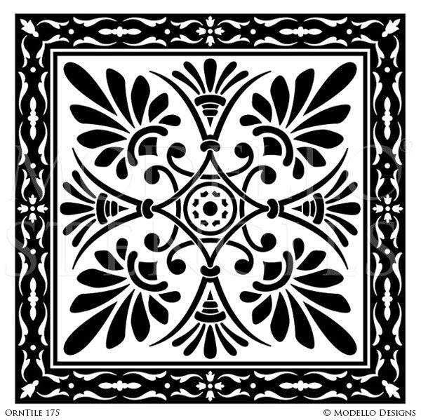 Tile Stencils for Custom Painted Floor, Walls, Ceiling – Modello® Designs