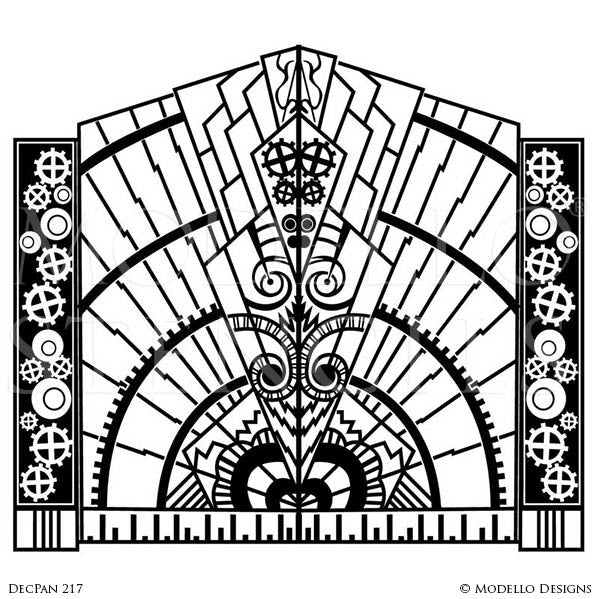 art deco pattern stencil