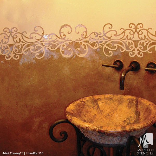 wall stencil border ideas