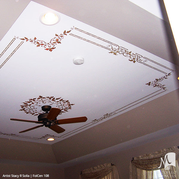 Ceiling Medallion Stencils - Custom Ceiling Design - Paint Stencils ...