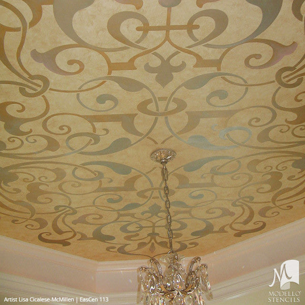 Ceiling Medallion Stencils - Custom Ceiling Design - Paint Stencils ...
