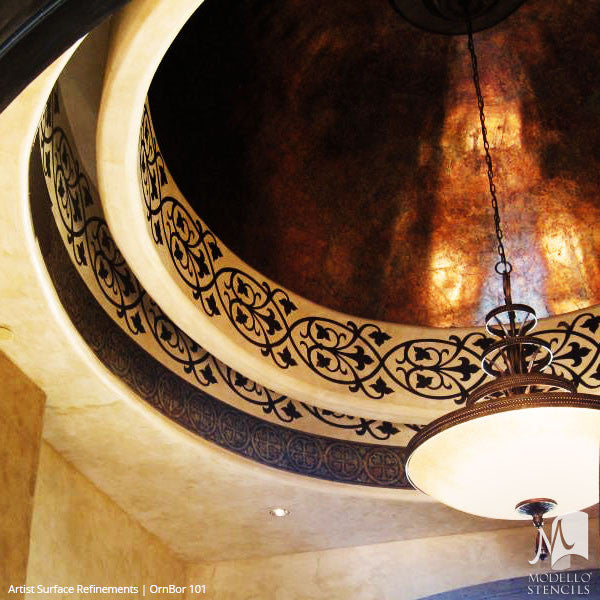 Custom Border Stencils for Painting Ceiling Designs & Wall Borders ...