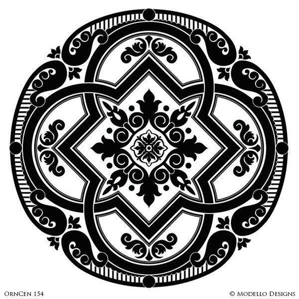 Ceiling Medallion Stencils - Custom Ceiling Design - Paint Stencils ...