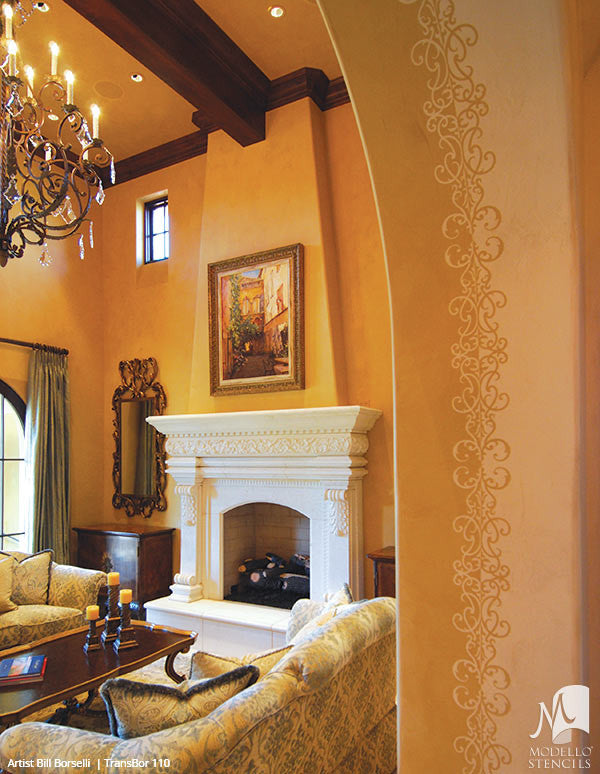 Custom Border Stencils for Painting Ceiling Designs & Wall Borders ...