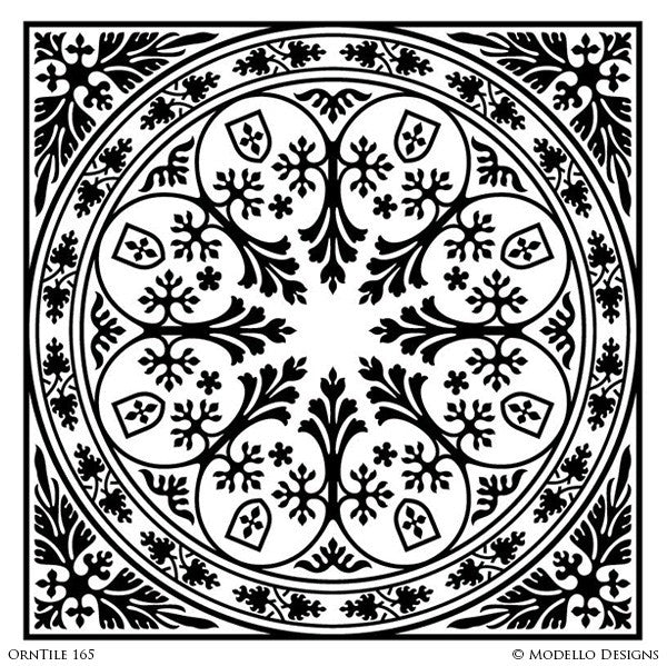 Tile Stencils for Custom Painted Floor, Walls, Ceiling – Modello® Designs